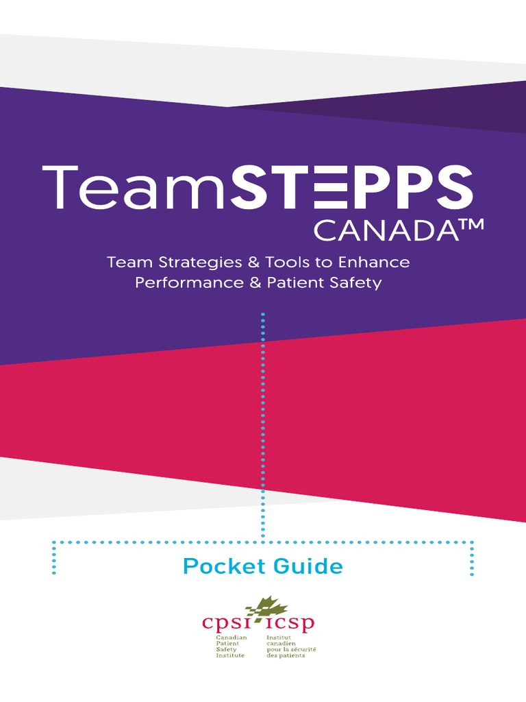 TeamSTEPPS Canada Pocket Guide | PDF | Patient Safety | Health Care
