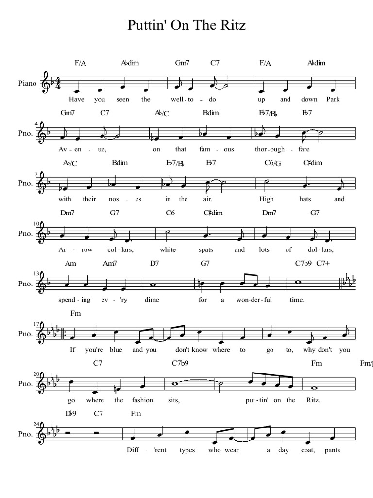 Puttin' on the Ritz Lead