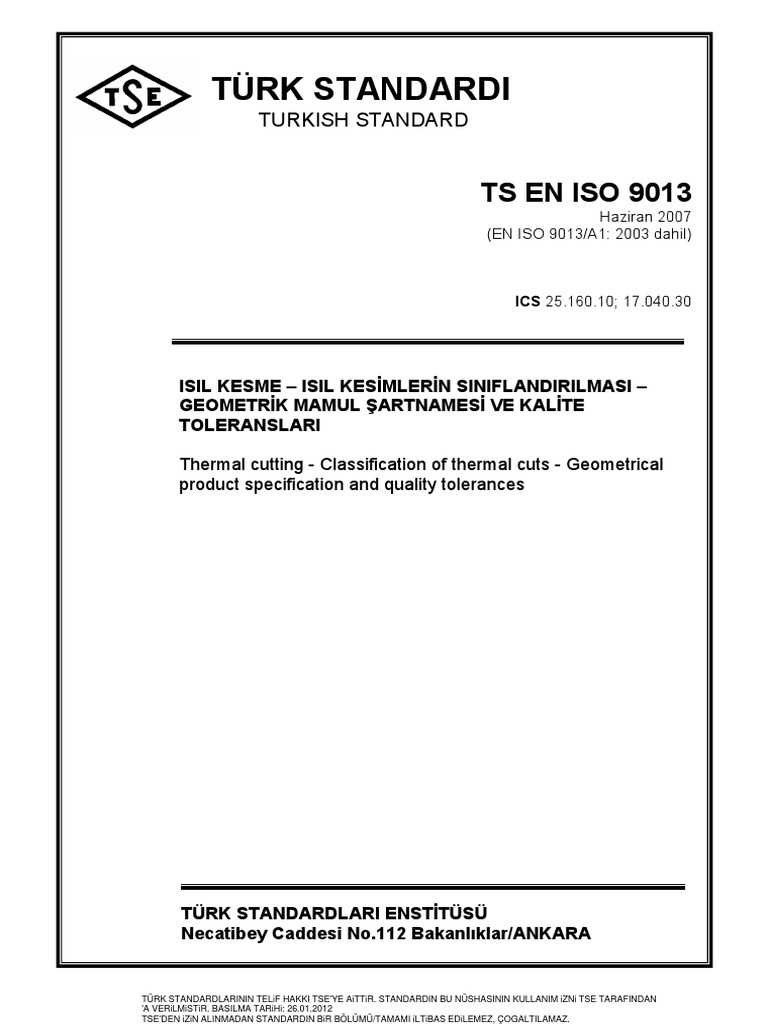 9013 Ts en Iso PDF | PDF