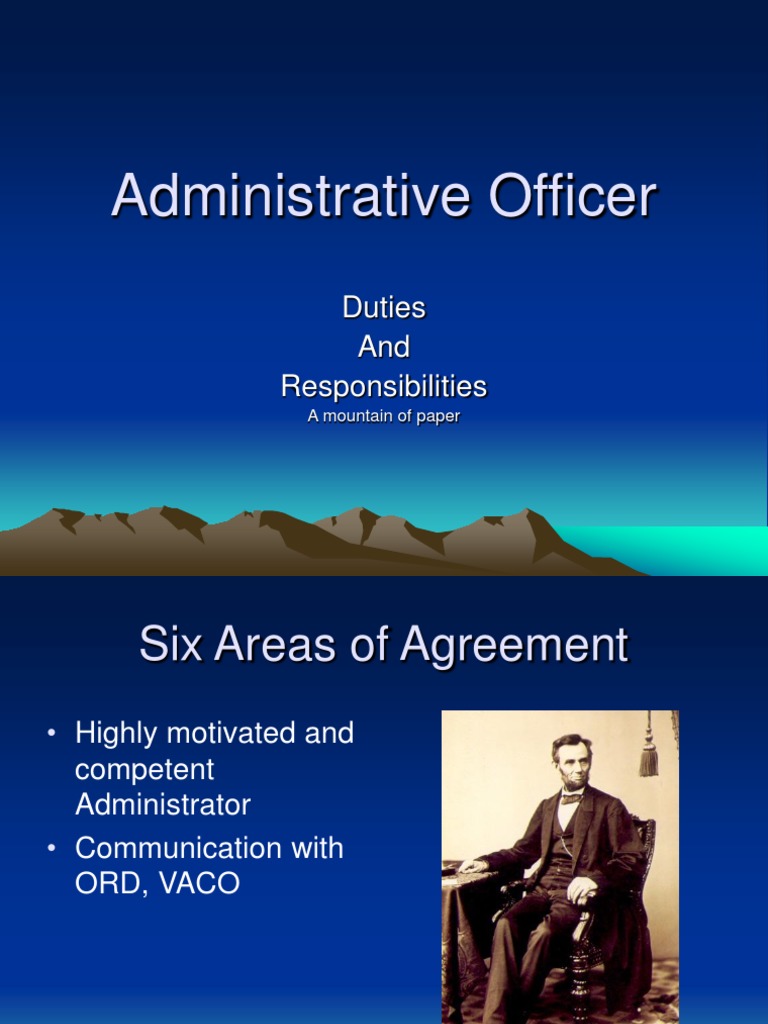 Administrative Officer: Duties and Responsibilities | PDF ...