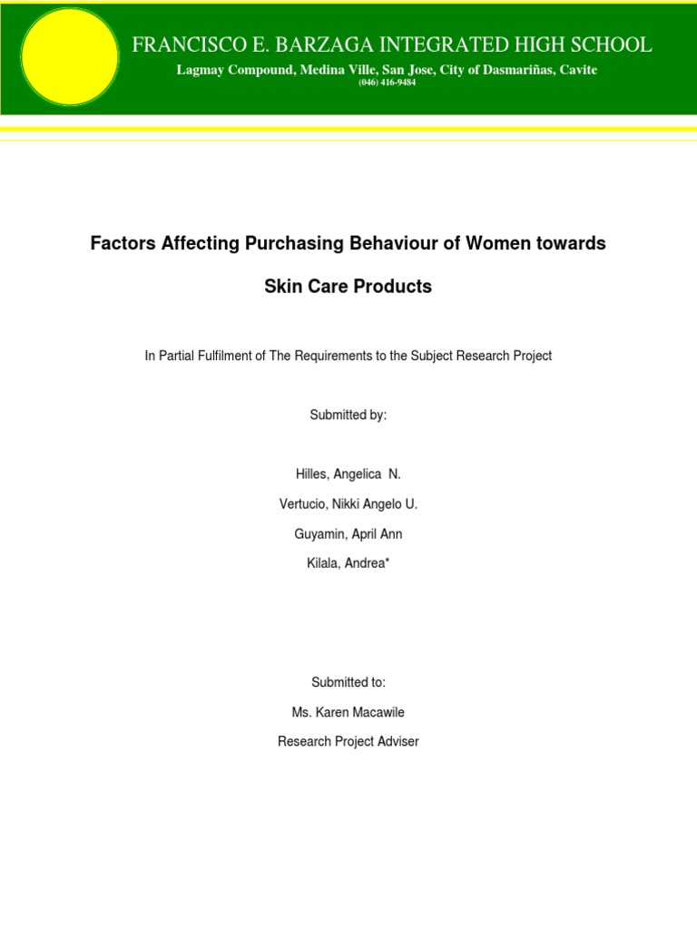 Full Paper in Research Proj | PDF | Survey Methodology | Behavior