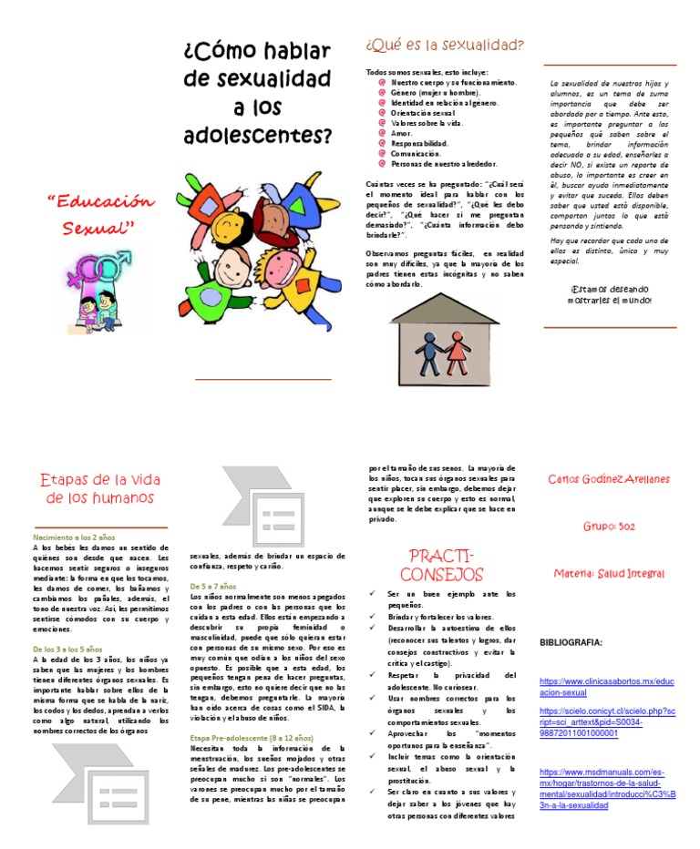 TRIPTICO Sexualidad | PDF | Adolescencia | Información
