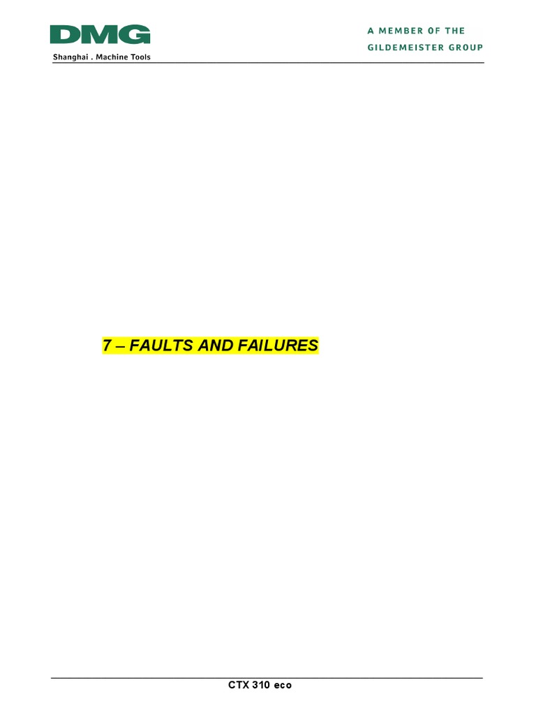 Fault Code Descriptions for the CTX 310 eco CNC Lathe | PDF | Switch ...