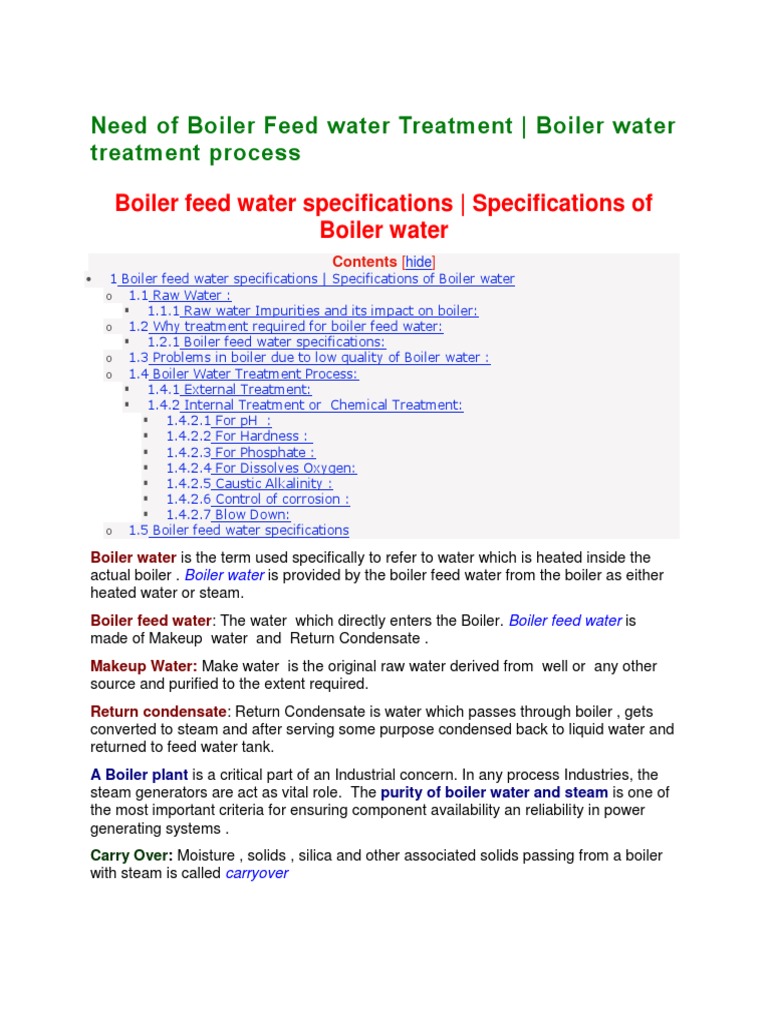 Boiler Feed Water Treatment Standards | PDF | Water Treatment | Boiler