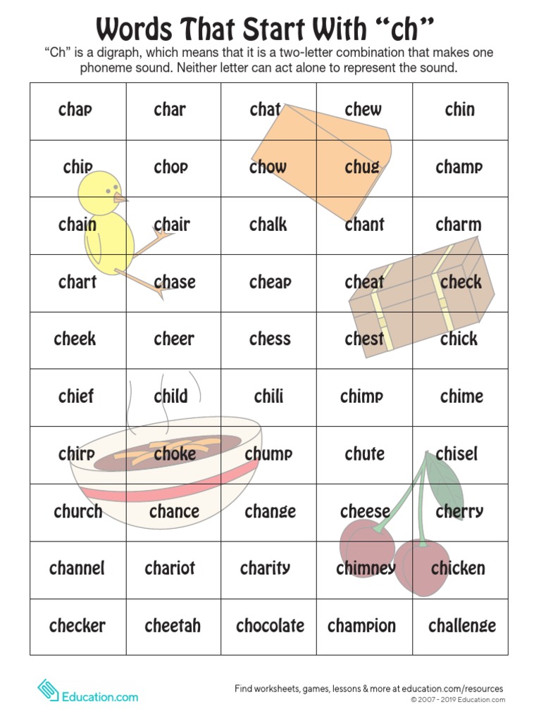 Words That Start With CH | PDF