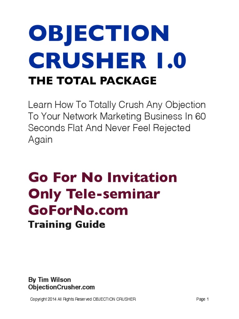 Go For No Training Outline | PDF | Marketing | Business