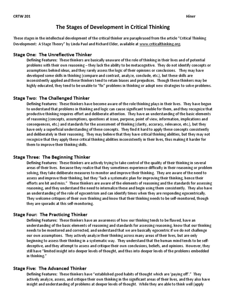 Stages of Development | PDF | Critical Thinking | Thought