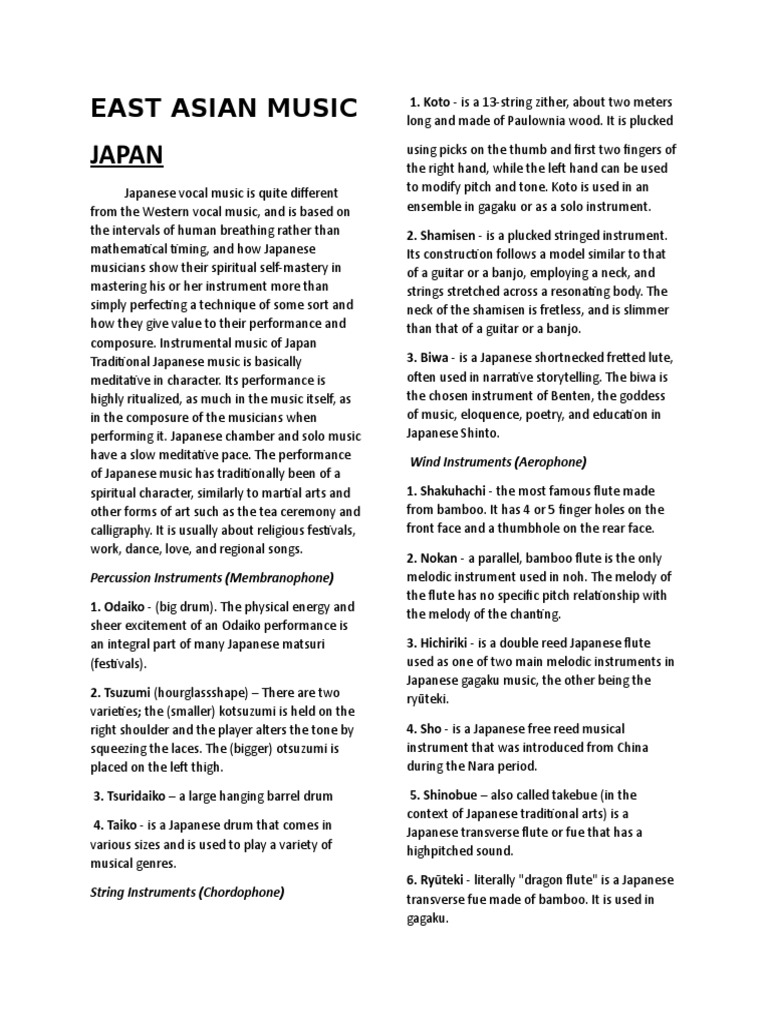 East Asian Music | PDF | Musical Instruments | Music Technology