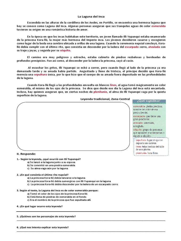 GUIA Comprension Leyenda | PDF | Imperio Inca