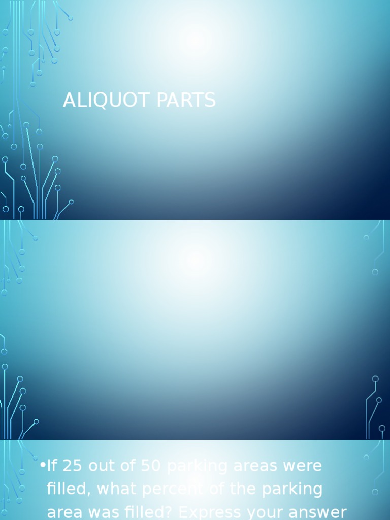 Aliquot Parts | PDF