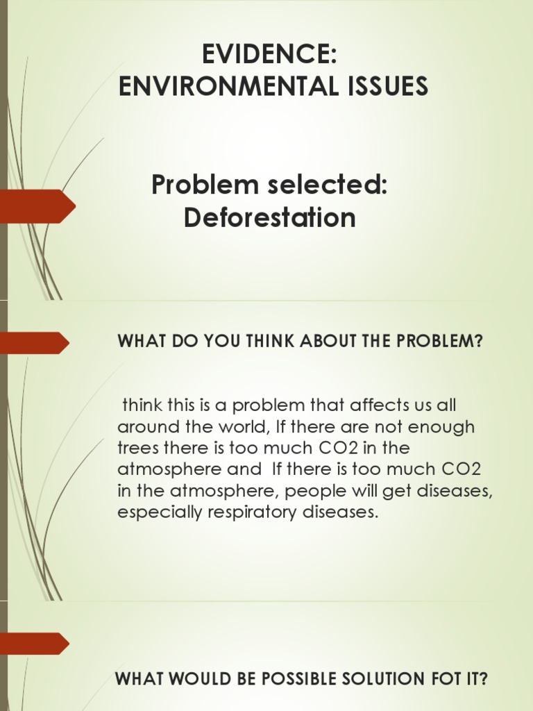 Evidence: Environmental Issues Problem Selected: Deforestation | PDF