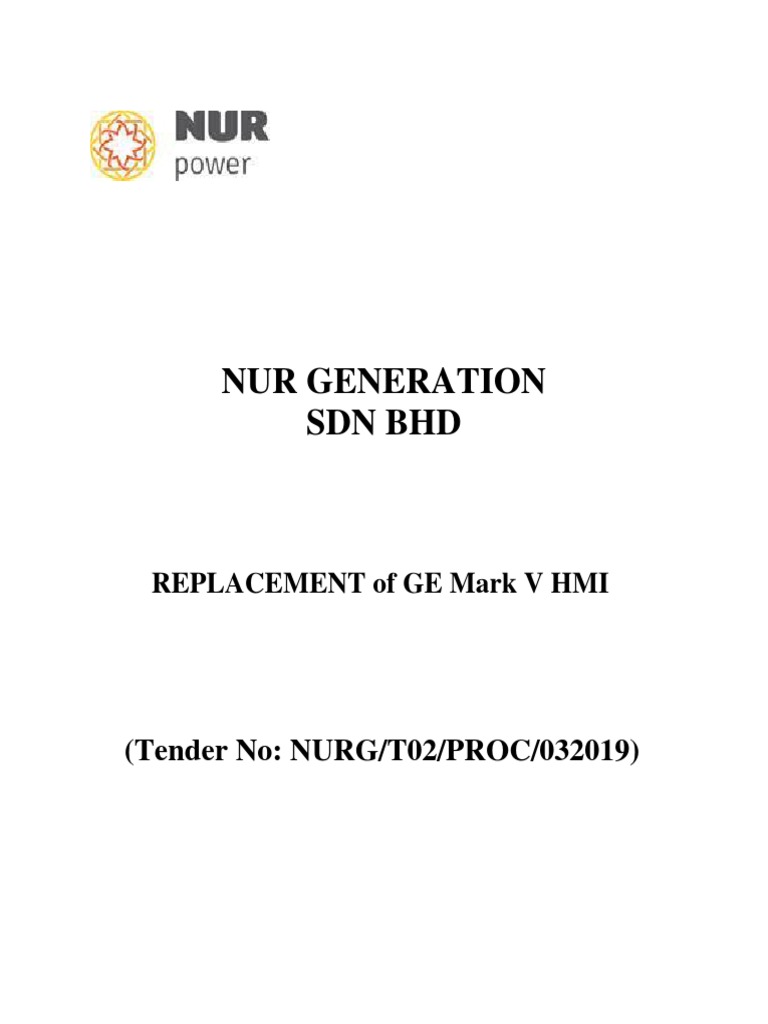 GE Mark V HMI Replacement Tender | PDF | User Interface | Contractual Term