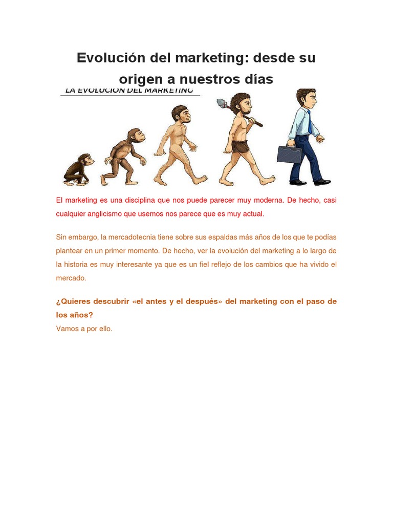 Evolución Del Marketing | PDF | Marketing | Publicidad