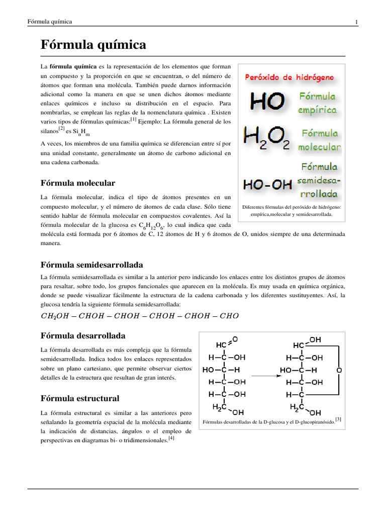 Fórmula química | Química | Ciencias fisicas