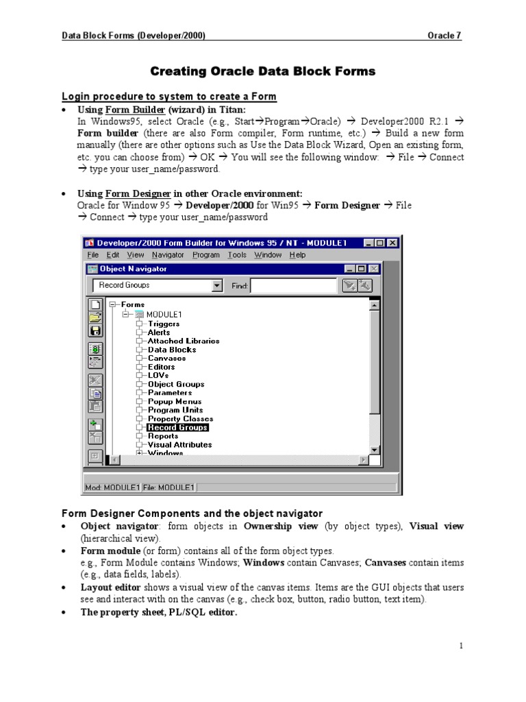 Oracle Data Block Forms | Oracle Database | Icon (Computing)
