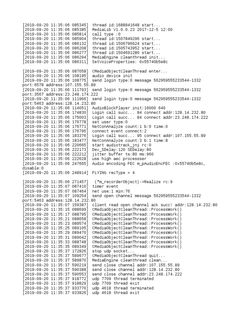2019 09 20 - Log | PDF | Network Socket | Computer Standards