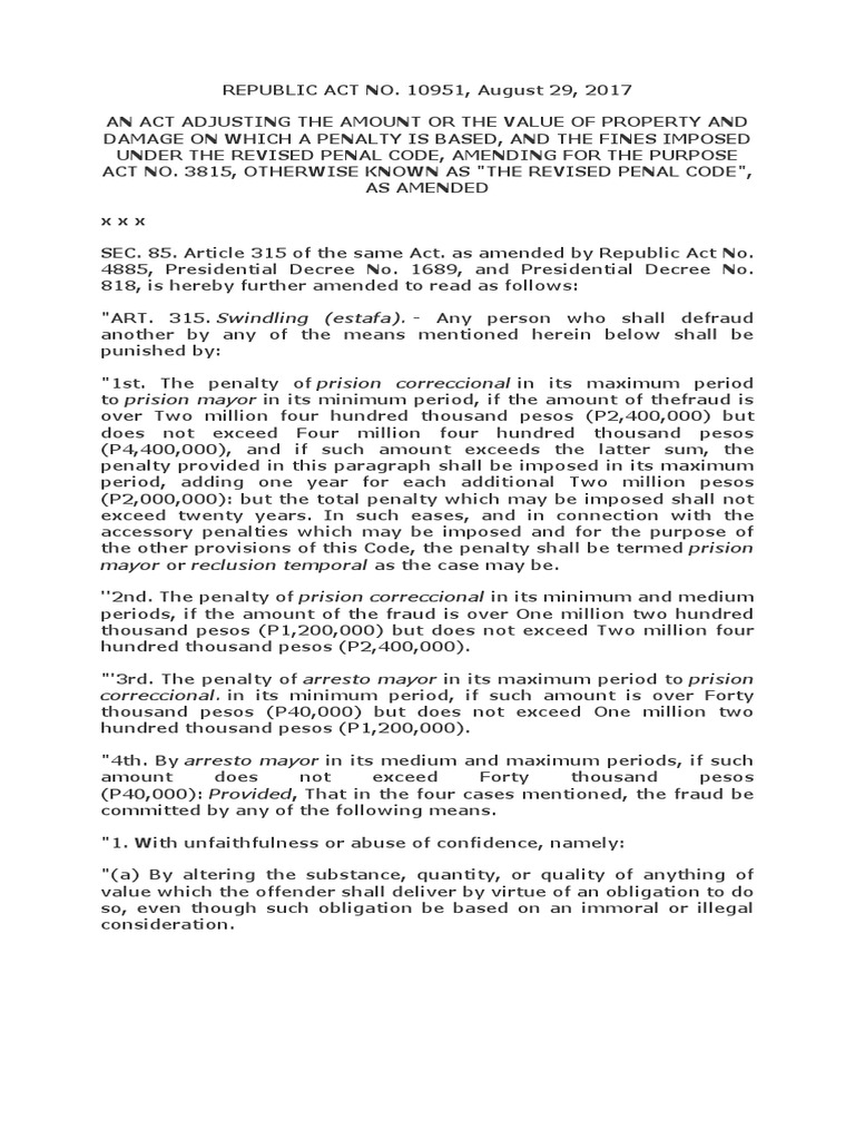 Mayor or Reclusion Temporal As The Case May Be | PDF | Fraud | Cheque
