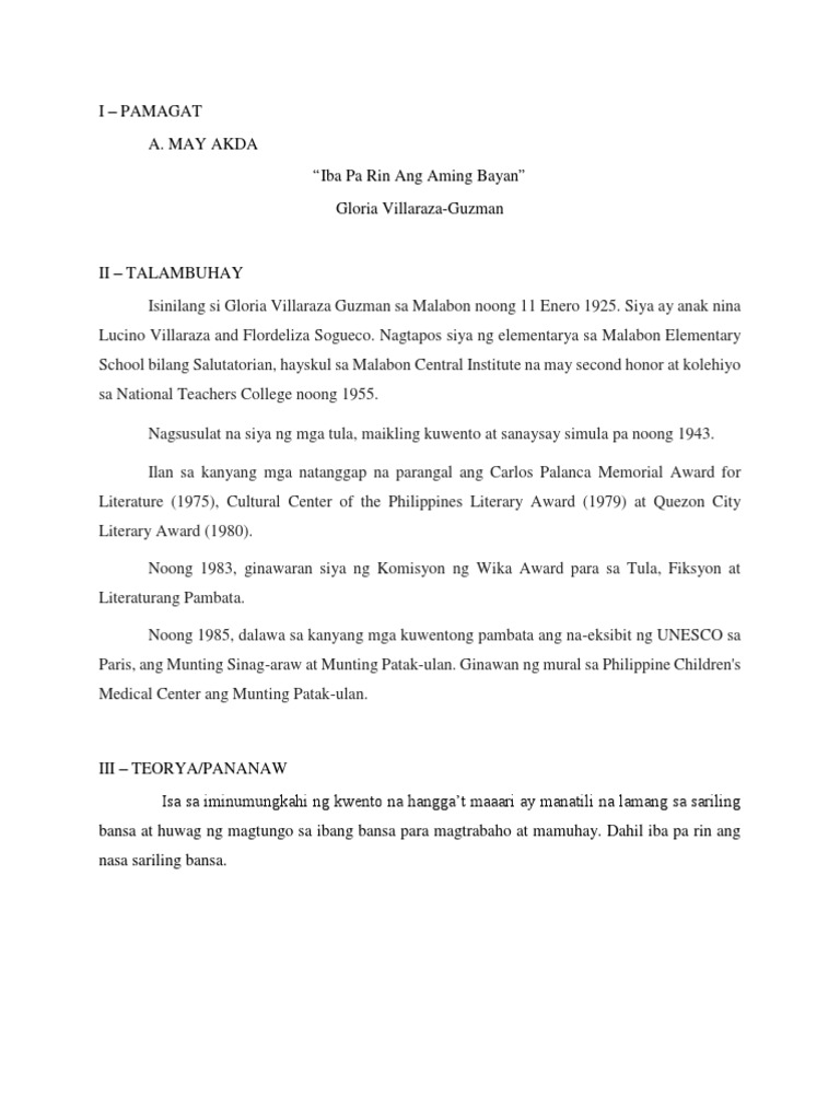 Iba Pa Rin Ang Aming Bayan 1 | PDF