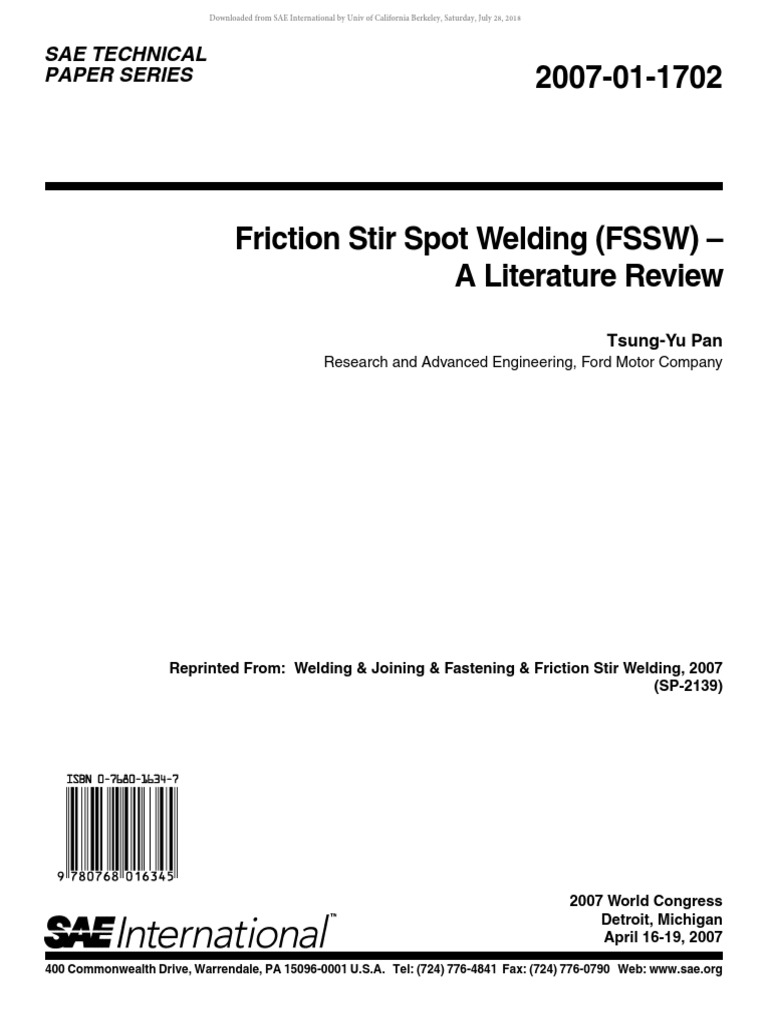 Sae Technical Paper Series: Research and Advanced Engineering, Ford ...