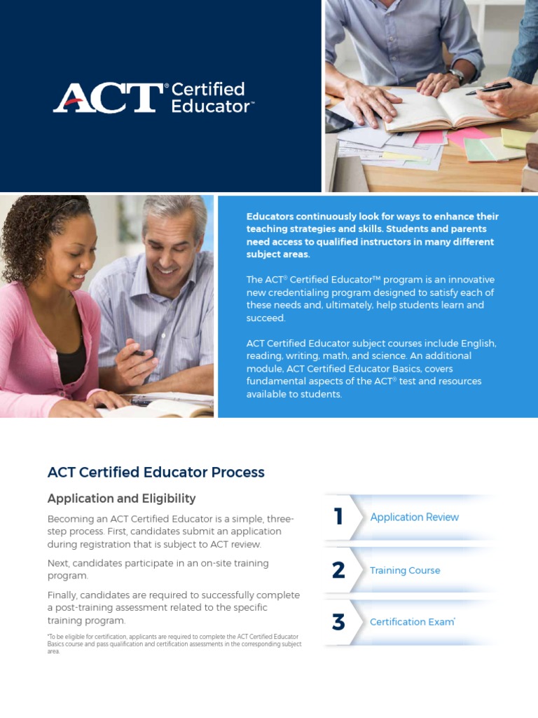 ACT Certified Educator Process: Application and Eligibility | PDF | Act ...