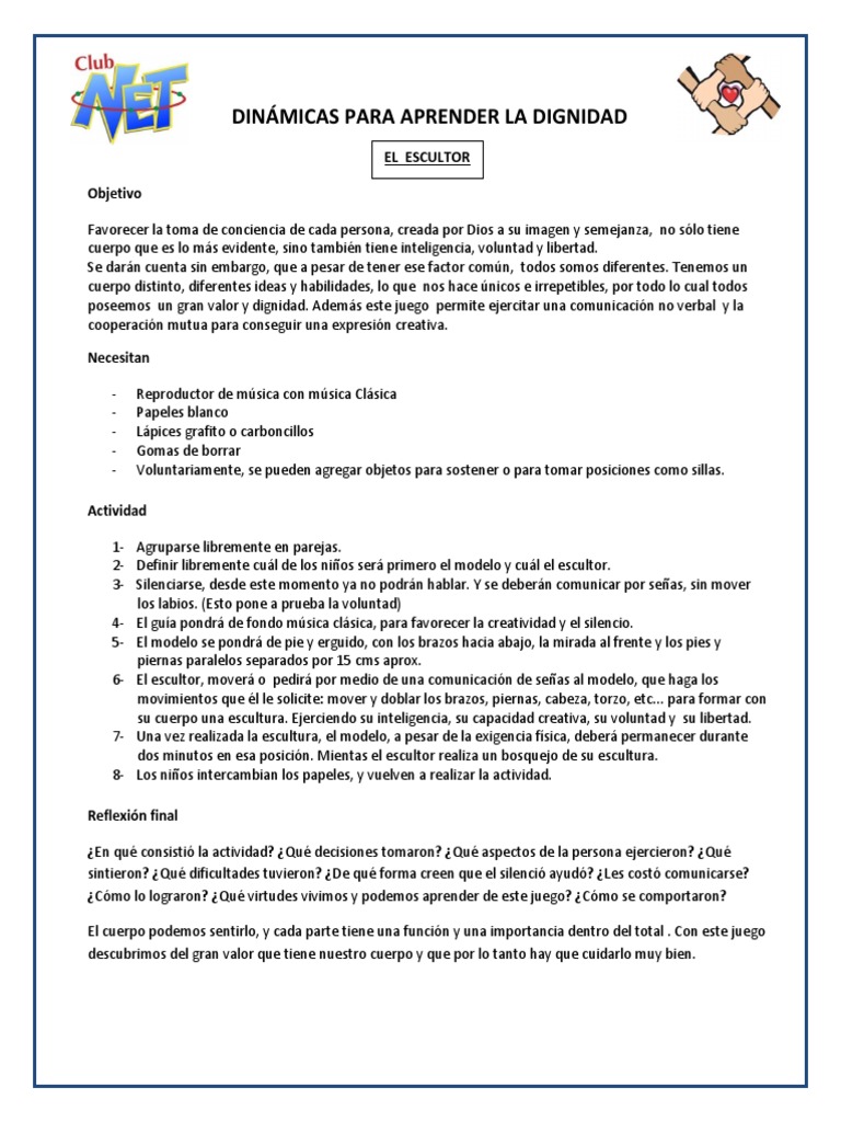Dinámicas para Aprender La DIGNIDAD1 | PDF | Dignidad | Comunicación no ...