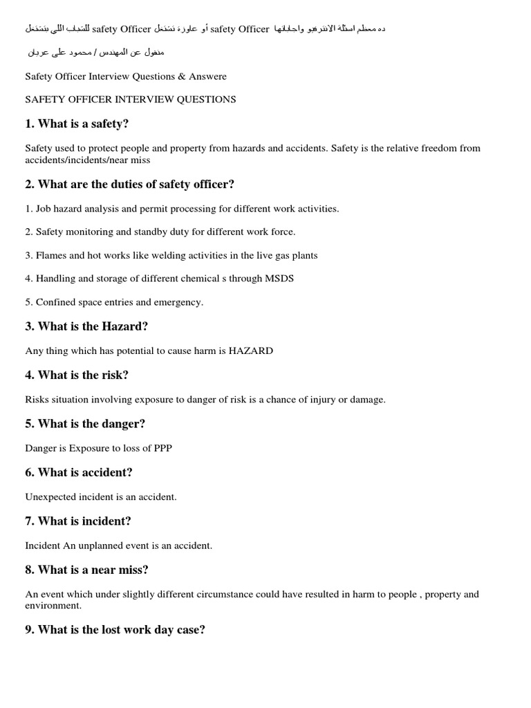 Safety Officer Questions | PDF | Fires | Combustion