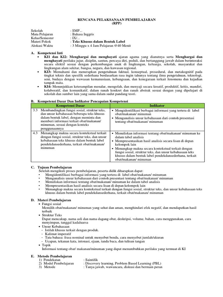 RPP Label | PDF