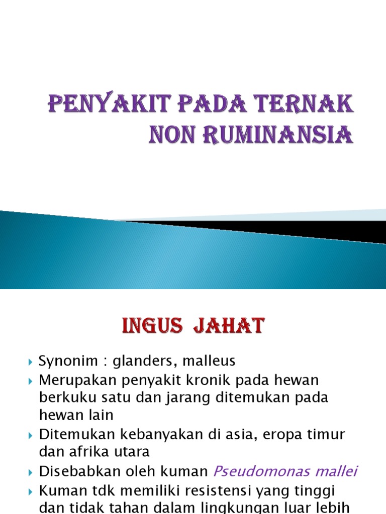 Penyakit Pada Ternak Non Ruminansia | PDF