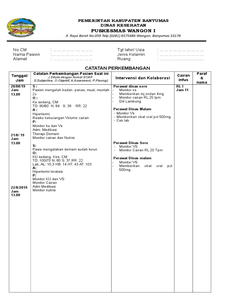 CPPT Askep Contoh Soap | PDF