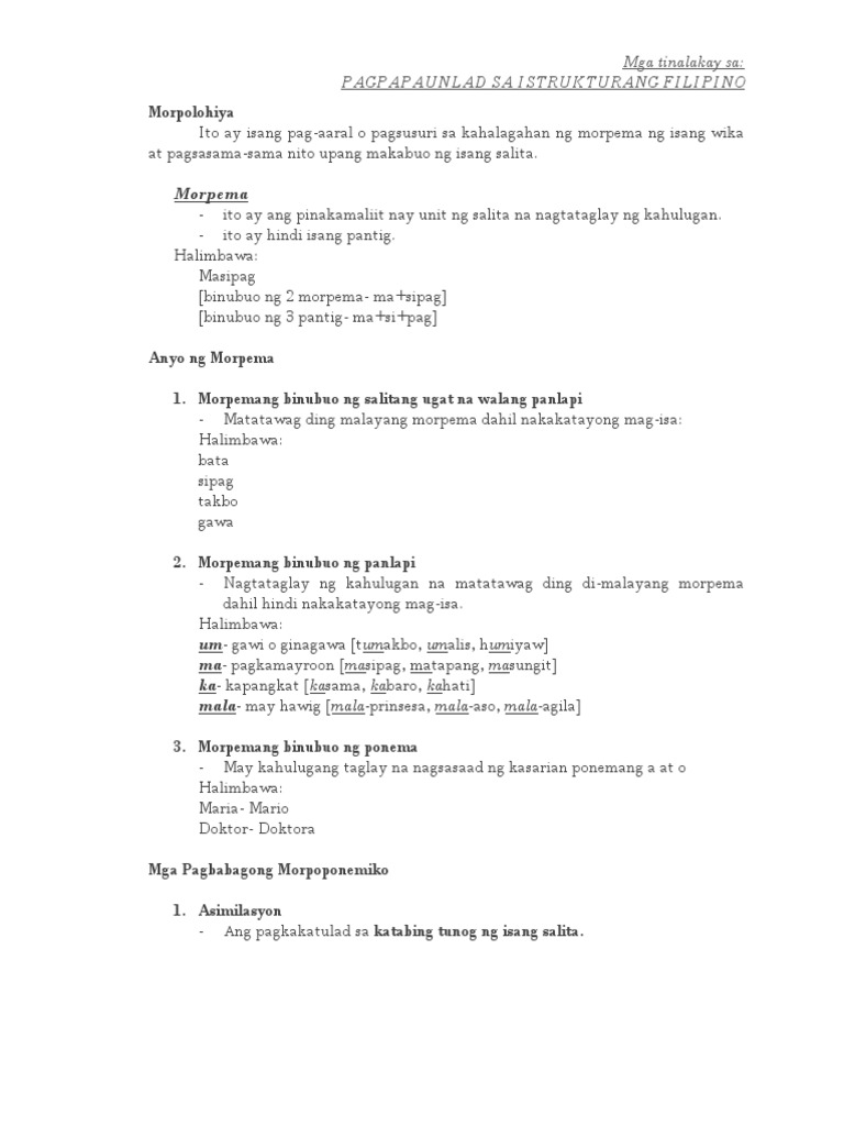 Filipino Lecture | PDF