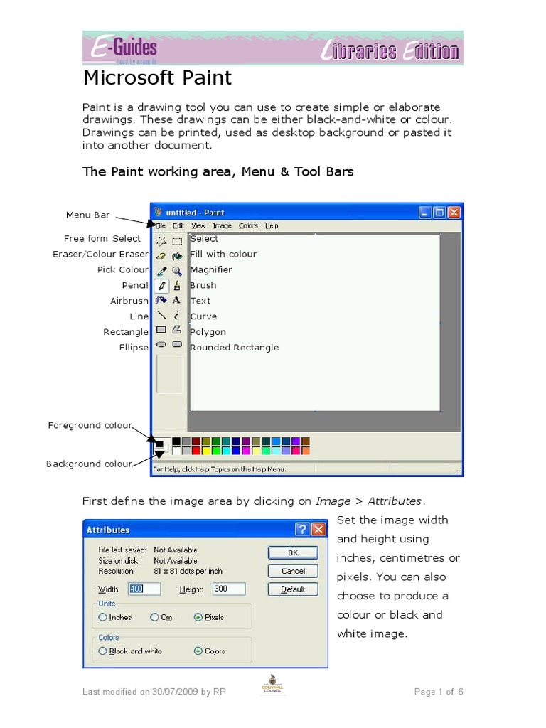 MS Paint | PDF | Drawing | Art Media