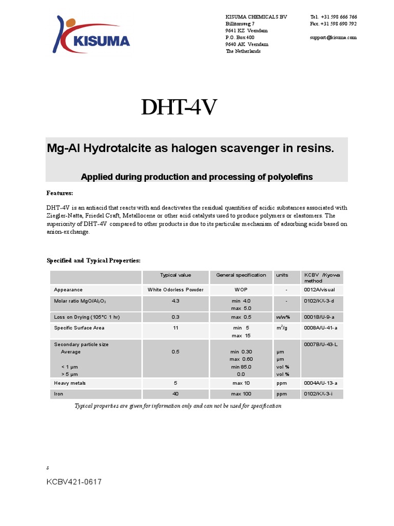 DHT-4V magnesium-aluminum hydrotalcite halogen scavenger | PDF ...