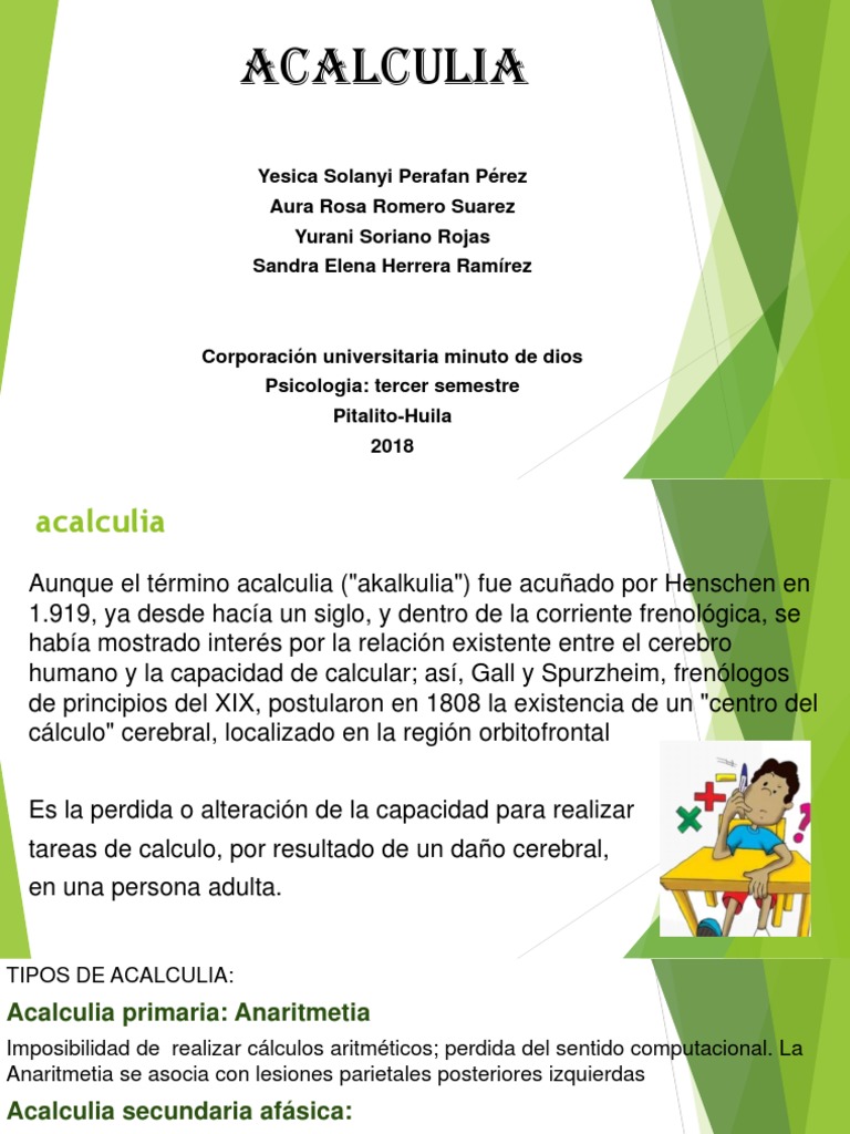 Acalculia | PDF | Afasia | Cerebro