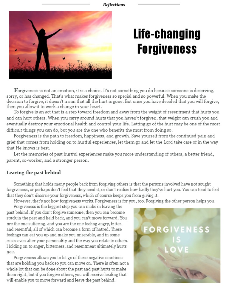 The Power of Choosing Forgiveness | PDF | Forgiveness | Emotions