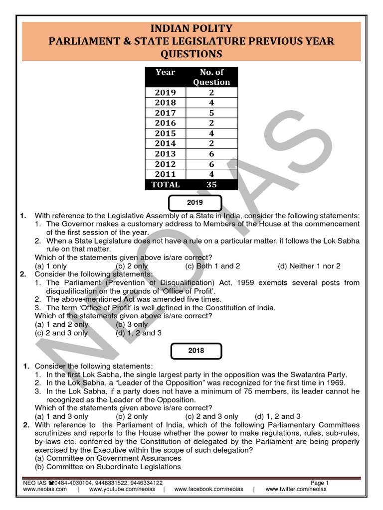 Parliamentary System: Key Questions & Insights | PDF | Government Of ...