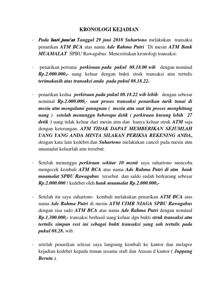 Kronologi Kejadian | PDF