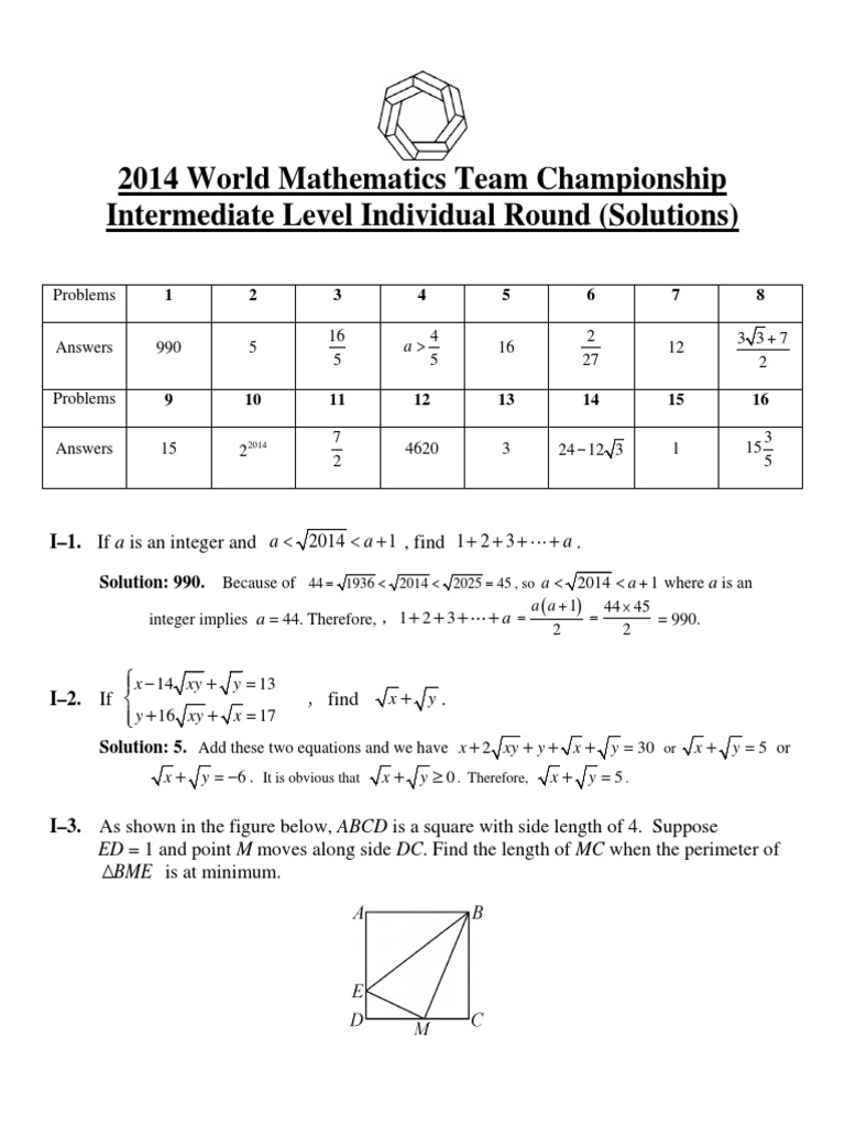 WMTC | PDF | Triangle | Elementary Geometry