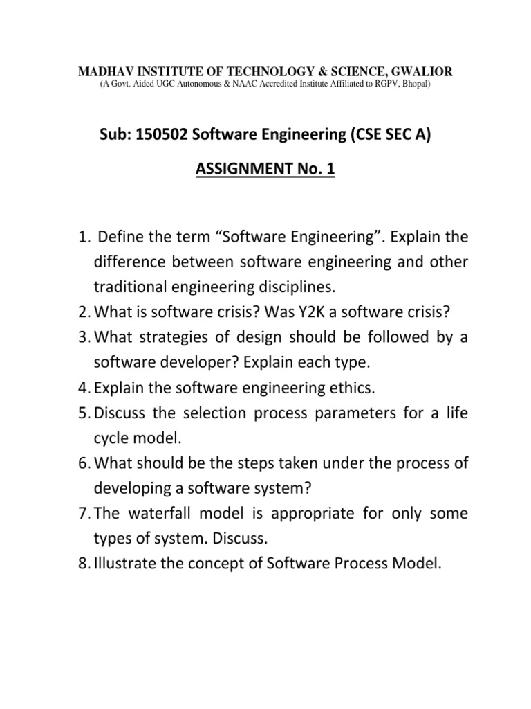 Software Engineering Assignment on Key Concepts, Models, and ...