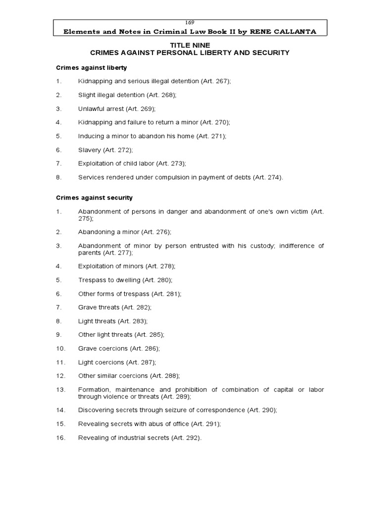 Callanta Notes Part II | PDF | Crime & Violence | Detention (Imprisonment)
