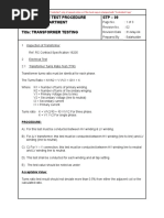 Dry Type Transformer Testing Manual | PDF | Transformer | Electrical ...