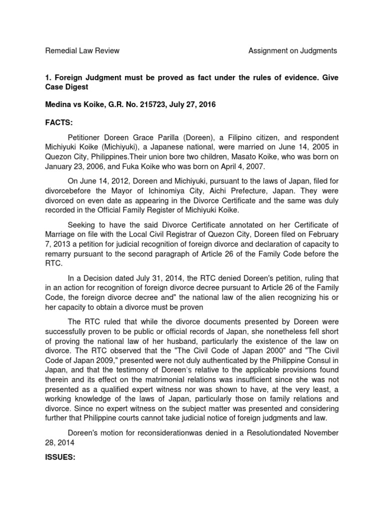 Assignment On Judgments | PDF | Summary Judgment | Judgment (Law)