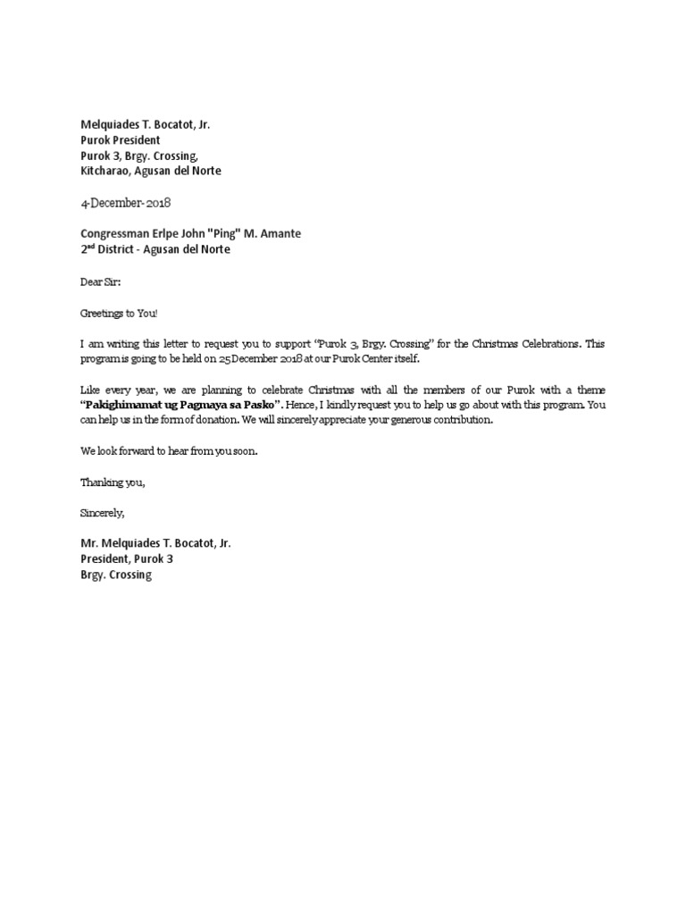 CHRISTMAS SOLICITATION LETTER | PDF | Christmas