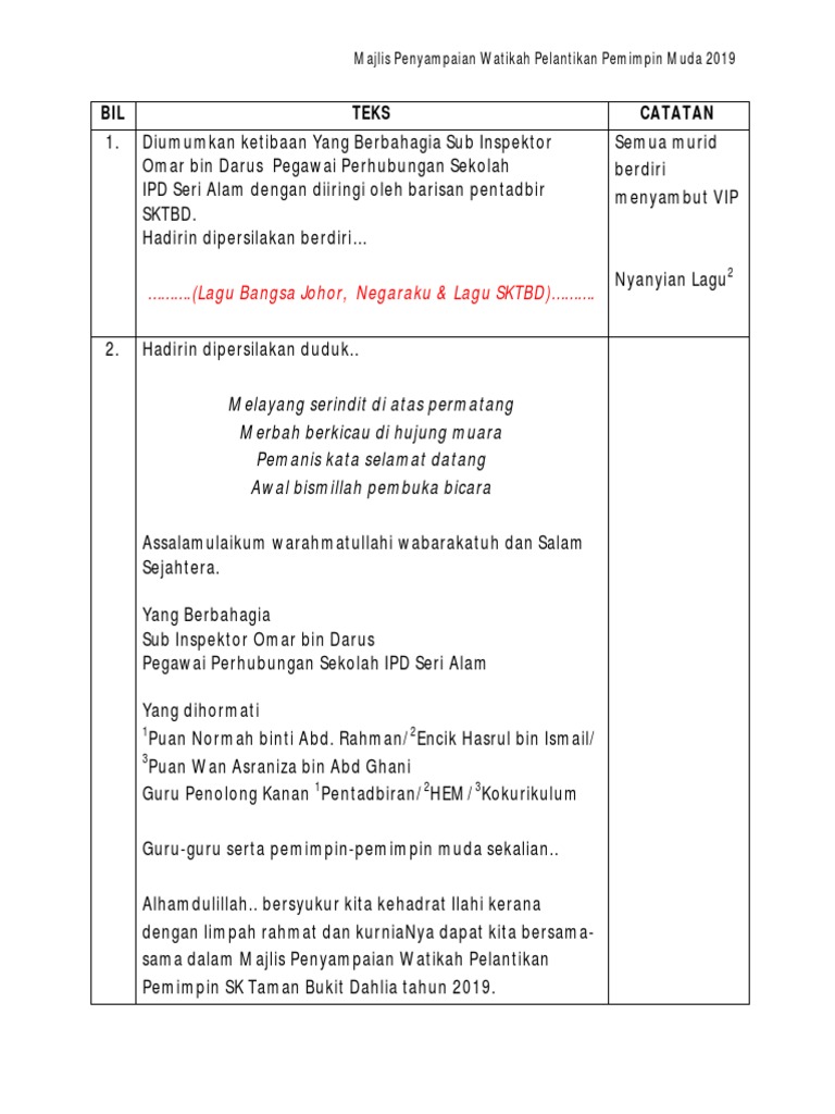 Contoh Teks Ucapan | PDF