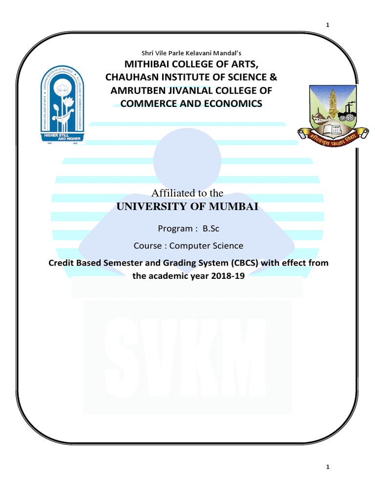 Third Year B.Sc. Computer Science Syllabus of Mithibai College of Arts ...