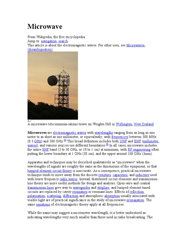 Microwave: Microwaves Are | PDF | Microwave | Radio Spectrum