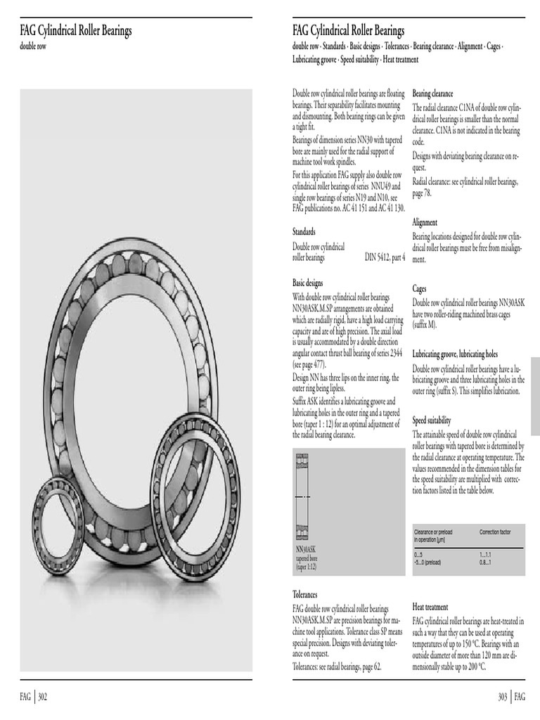 FAG Cylindrical Roller Bearings FAG Cylindrical Roller Bearings | PDF ...