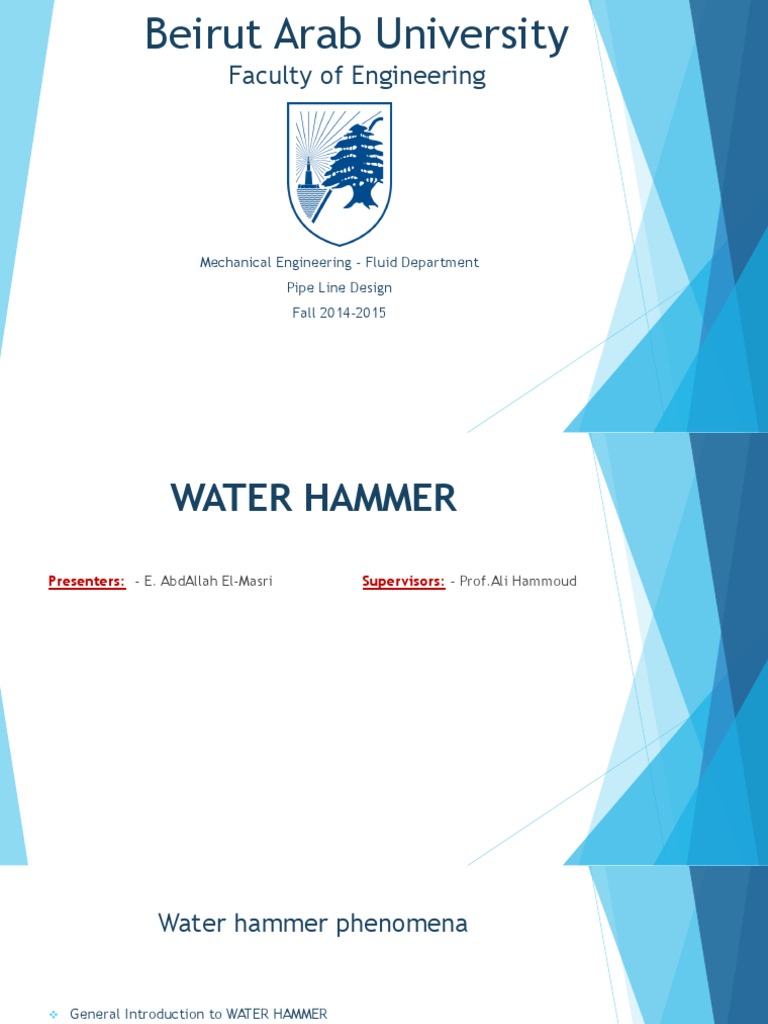 Surge Tank Design and Water Hammer Analysis | PDF | Fluid Dynamics ...