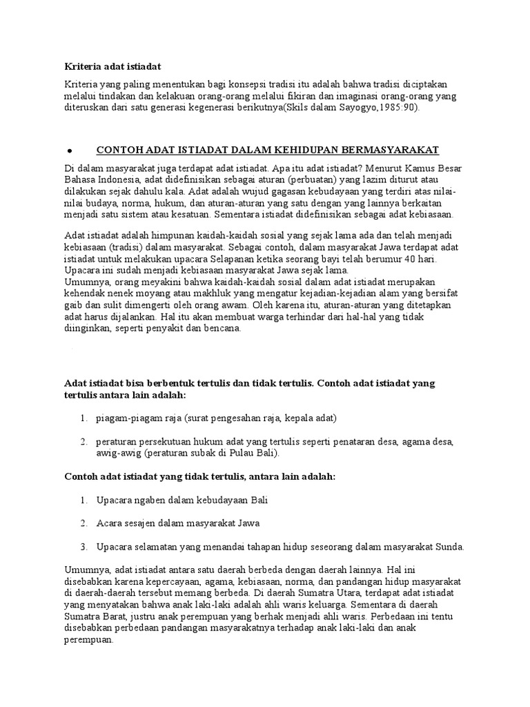 Norma Adat Istiadat | PDF
