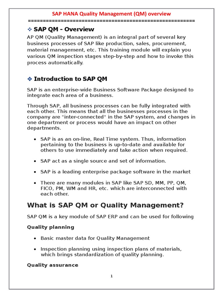 Quality Management Overview | PDF | Sampling (Statistics) | Quality ...