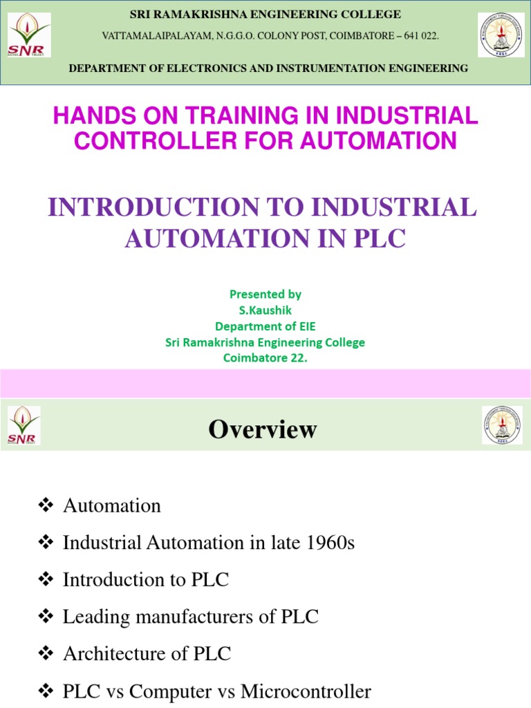 Introduction To Industrial Automation in PLC | PDF | Programmable Logic Controller | Random ...